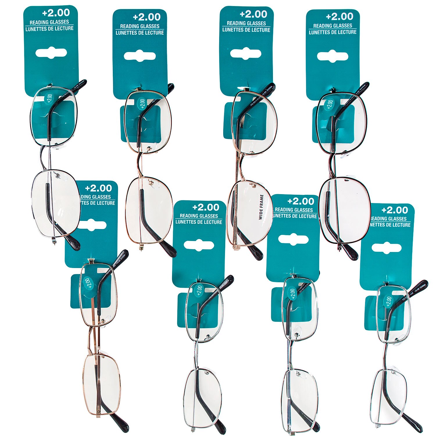 Wire-Frame Reading Glasses with +2.00 Diopter Magnification | Blossom ...