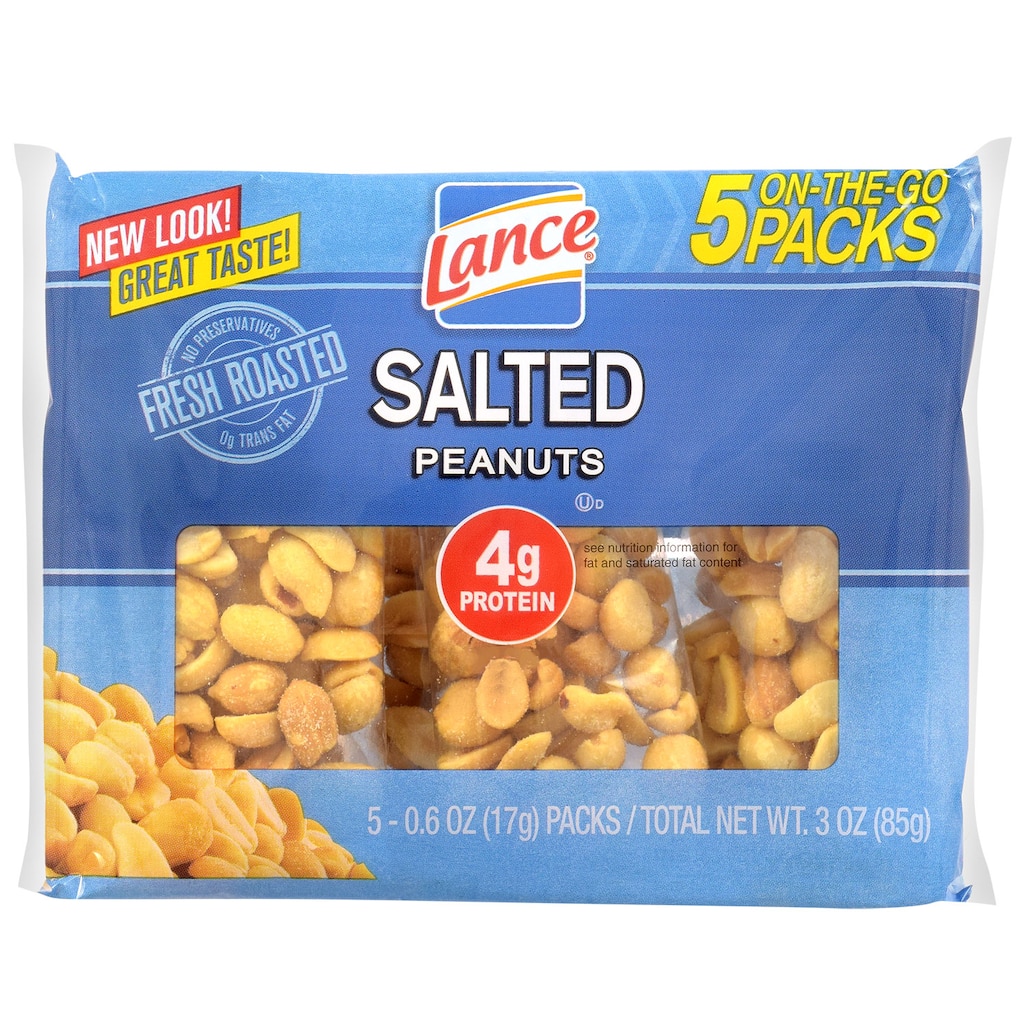 Lance On-The-Go Fresh-Roasted Salted Peanuts, 5-ct. Packs | Blossom ...