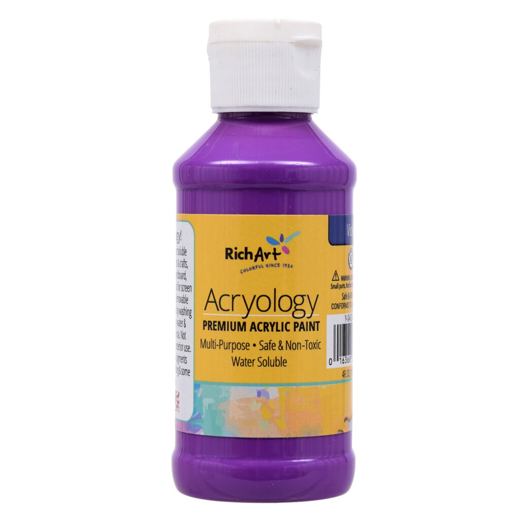 Rich Art Acryology Premium Acrylic Violet Paints, 4-fl.oz. Containers ...